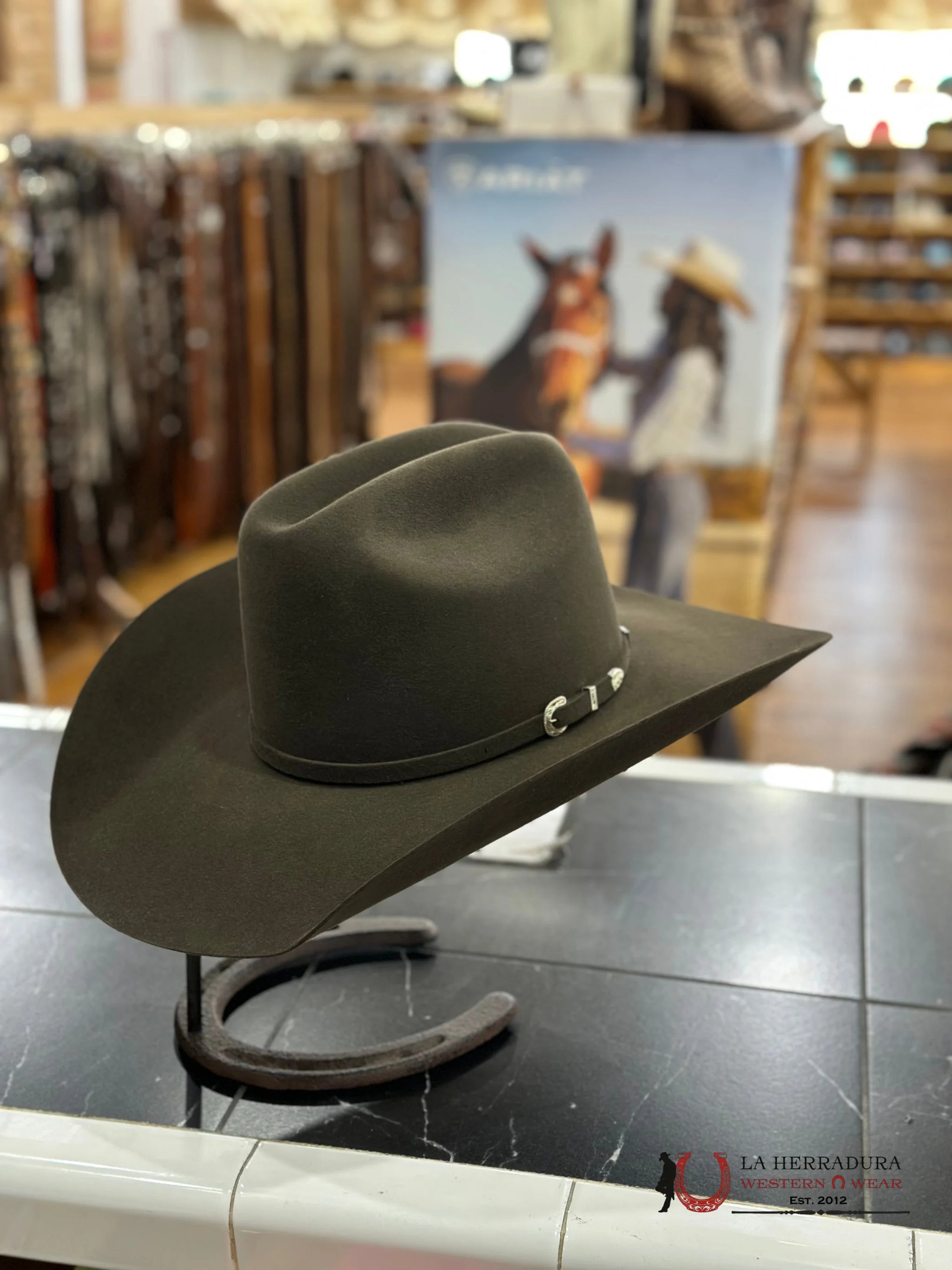 40X American Felt Hat Evergreen