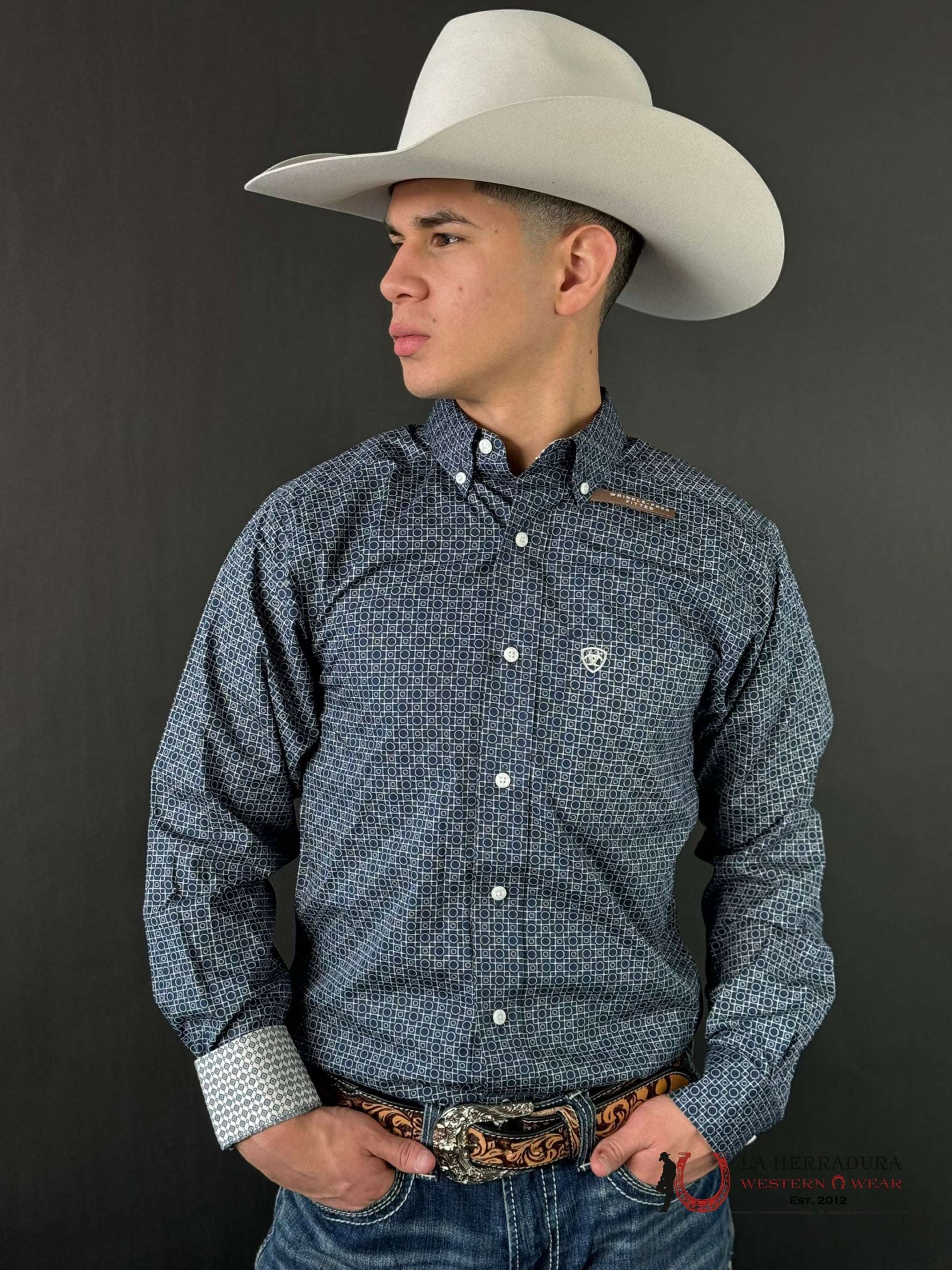 ARIAT FITTED KIERAN DEEP PACIFIC BLUE 10046209