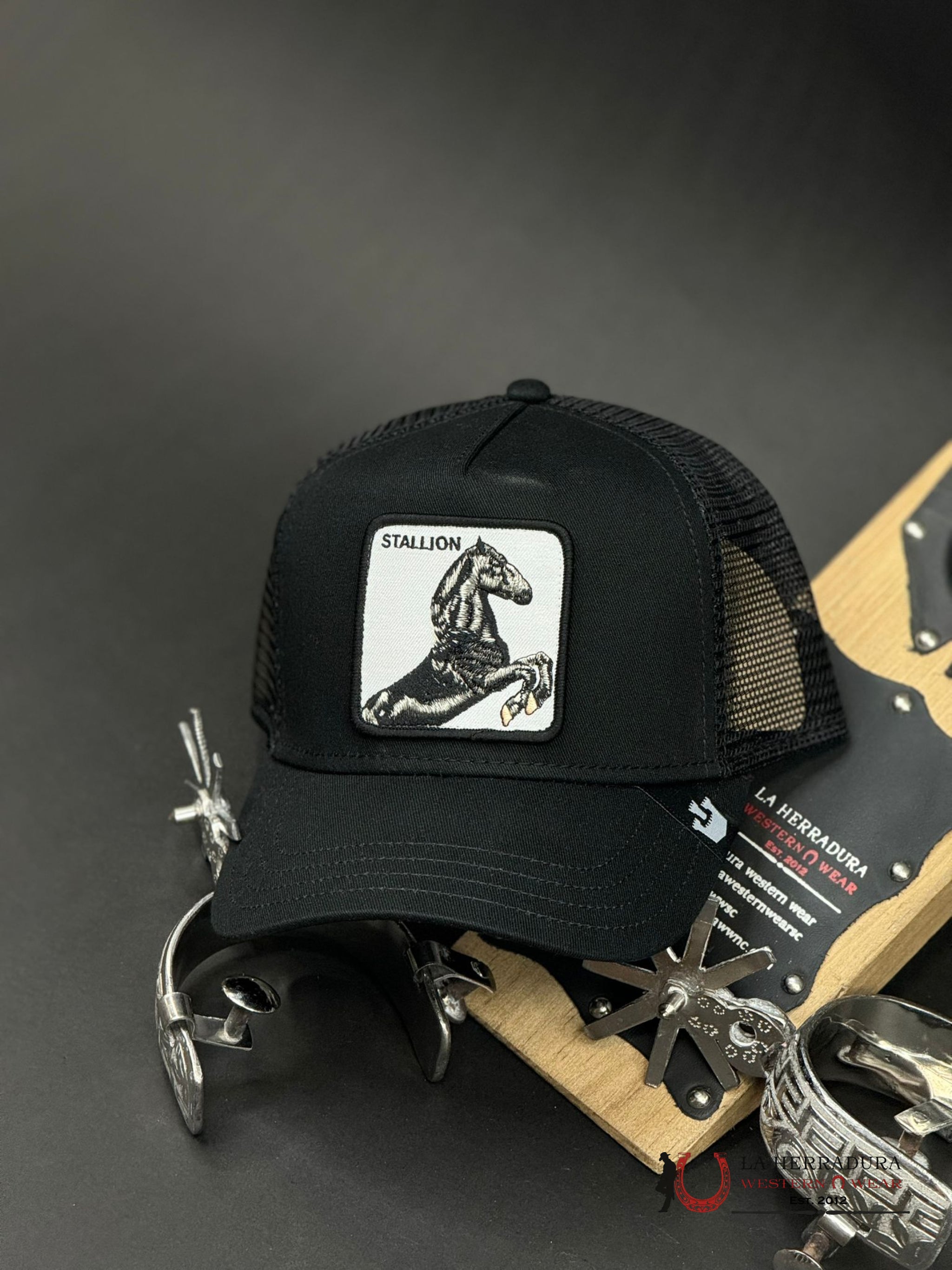 BLACK STALLION HORSE PATCH CAP