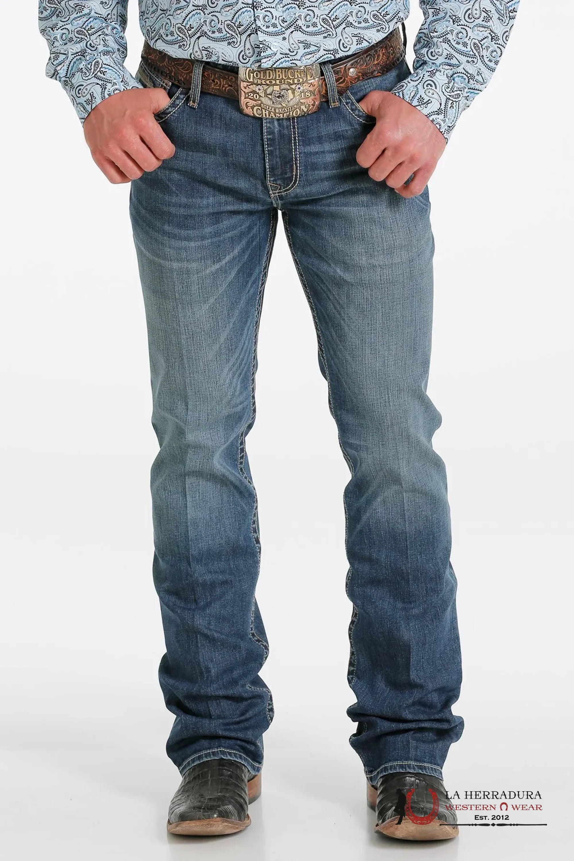 CINCH MEN JEANS IAN MID RISE SLIM BOOT CUT- MB57136001
