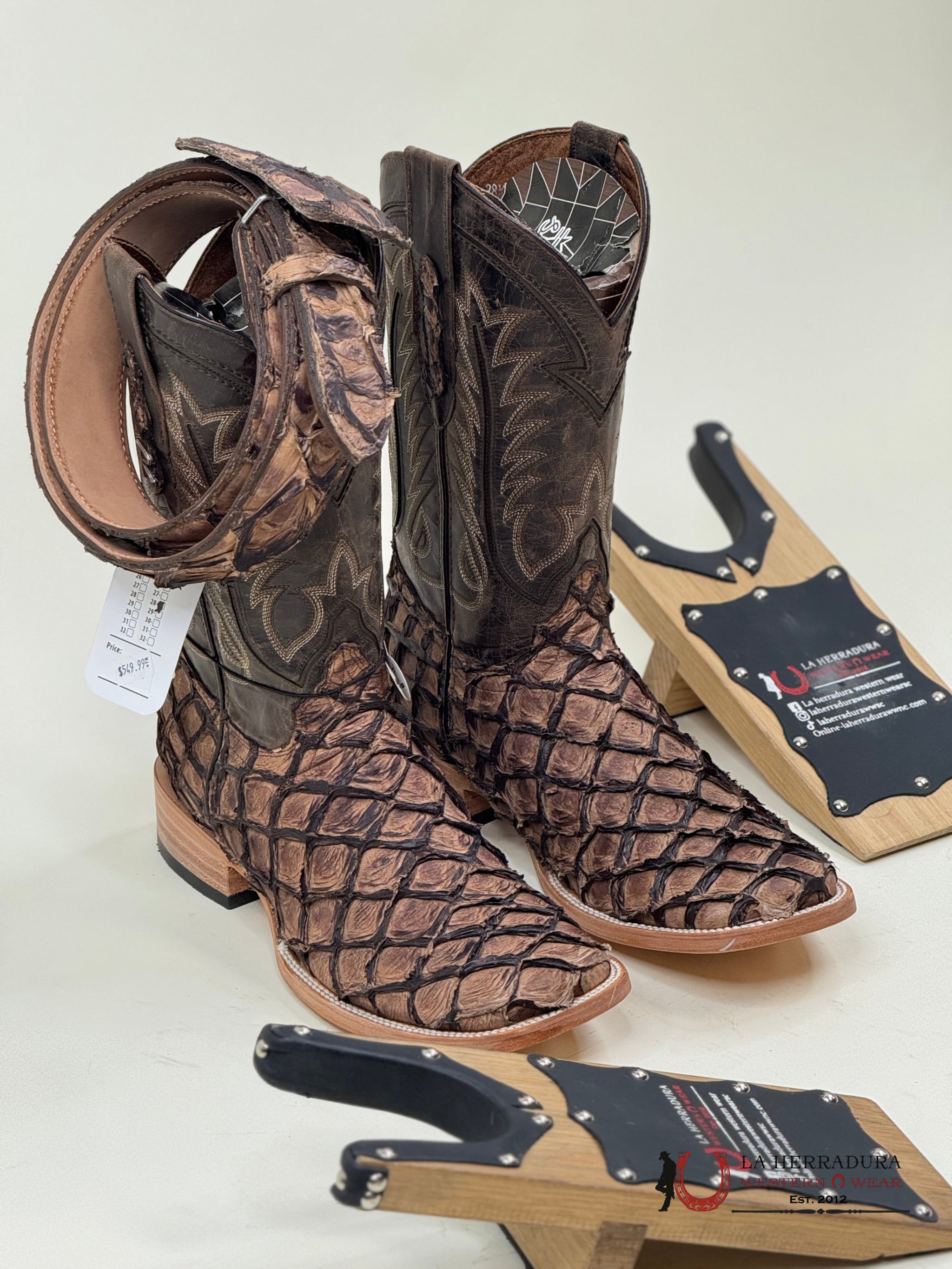 RANCHERS EXOTIC BIGBASS CHARUTO FISH BOOT SQ. TOE