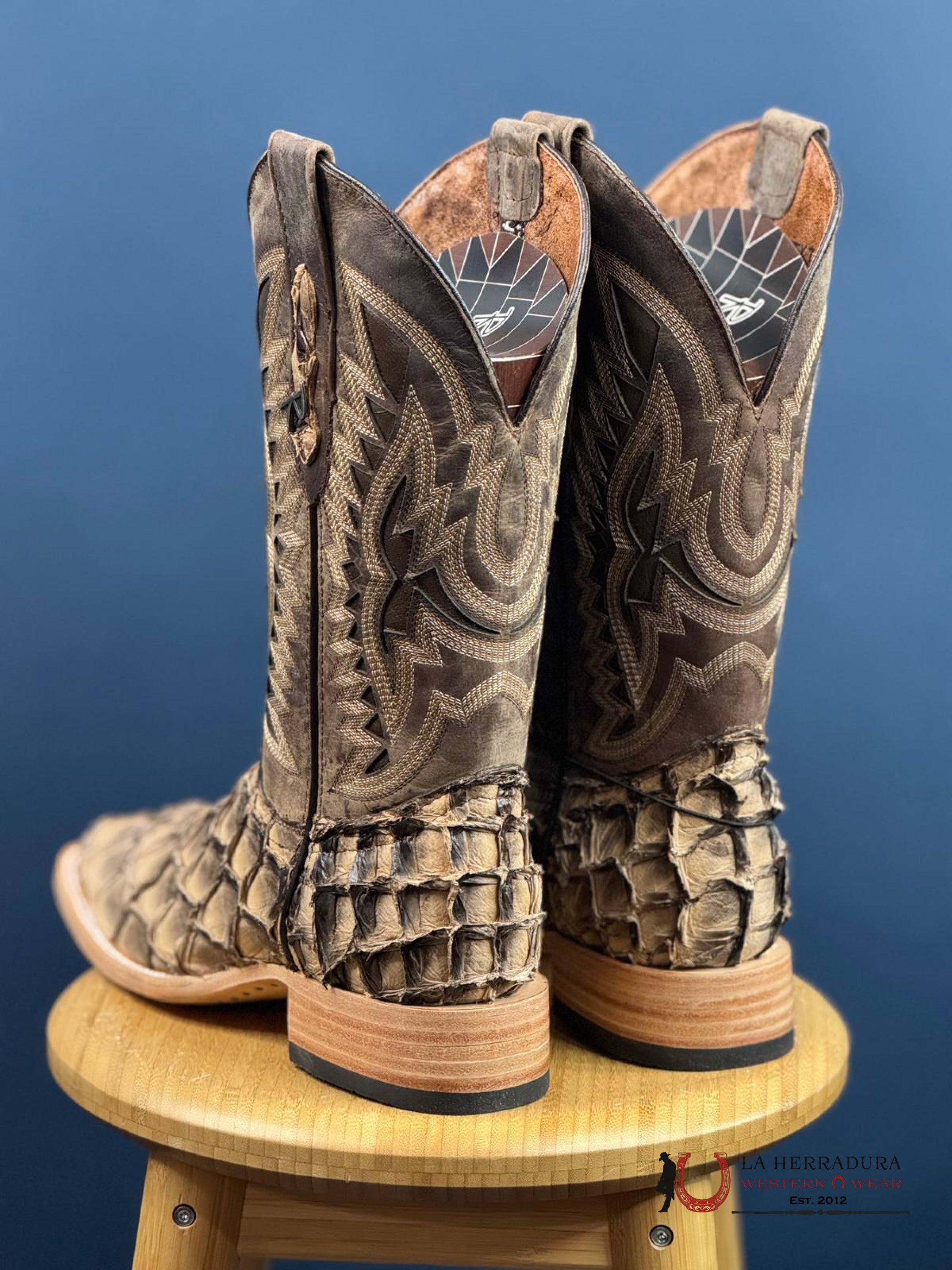 RANCHERS EXOTIC BIGBASS ICE COFFEE FISH BOOT SQ. TOE