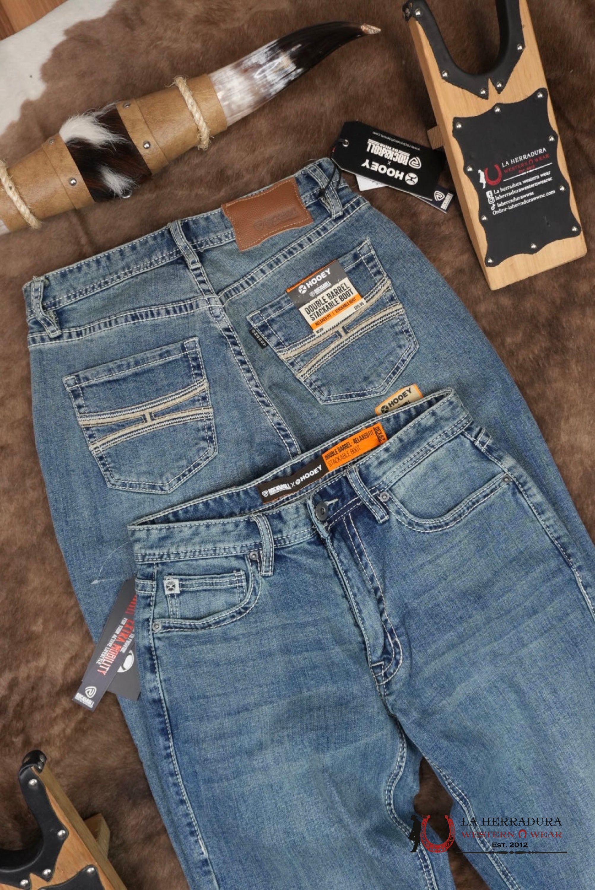 ROCK&ROLL X HOOEY DOUBLE BARREL RELAXED FIT STACKABLE BOOT - HMTBD0503