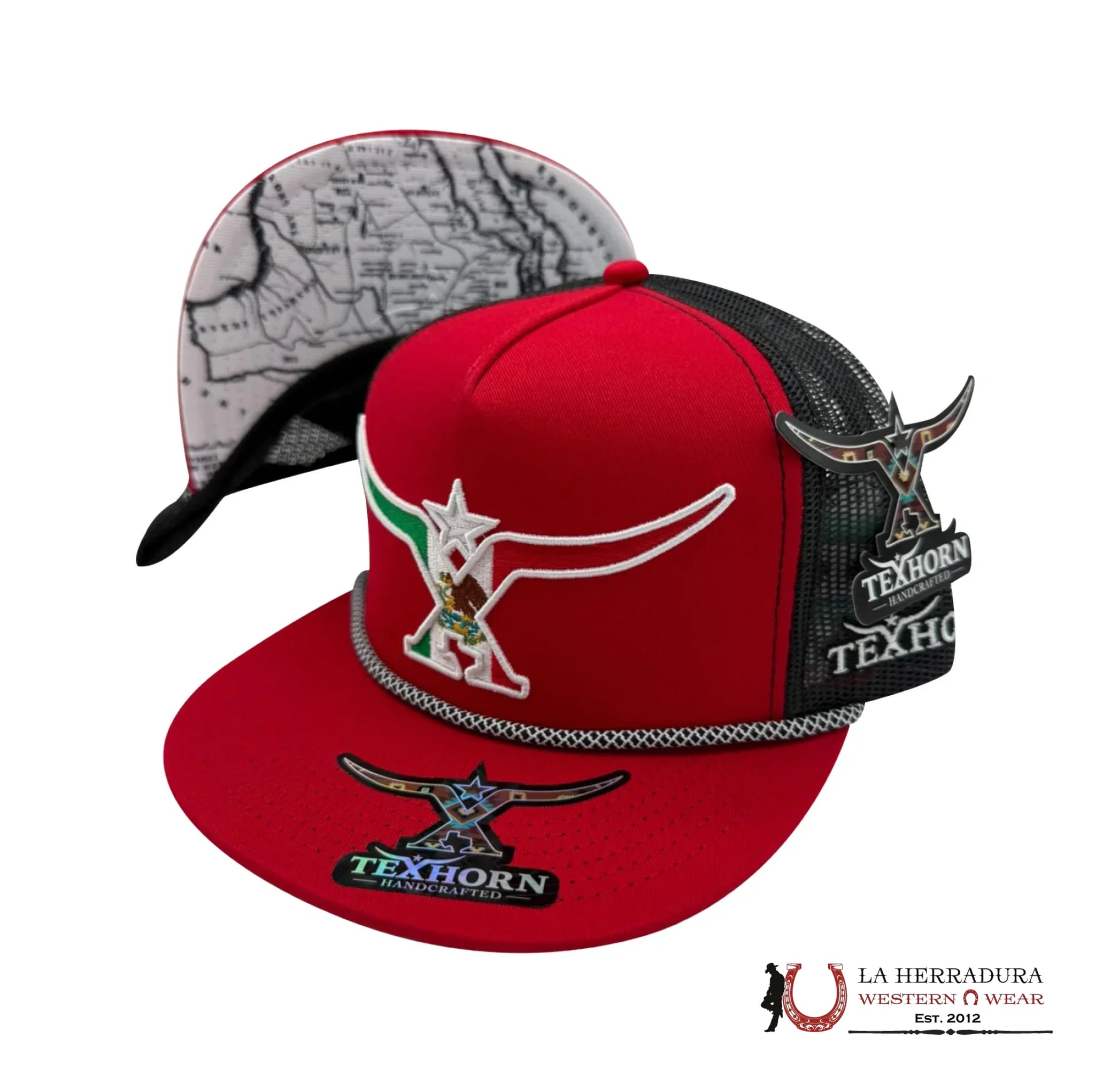 TEXAS HORN CAPS RED Style 13 MEXICO FLAG