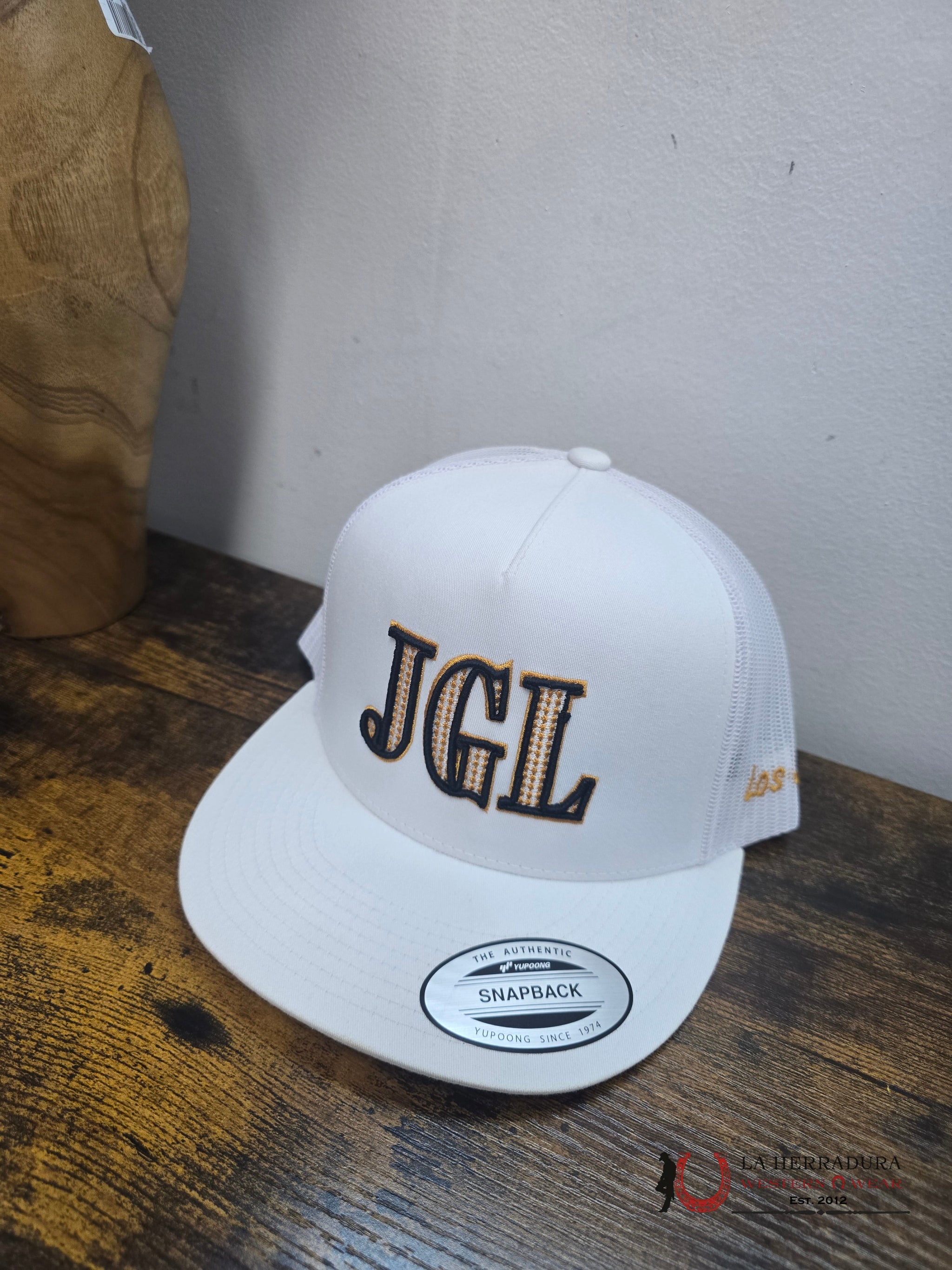 TEXAS RANCH WHITE Style 025 JGL punteado dorado hat