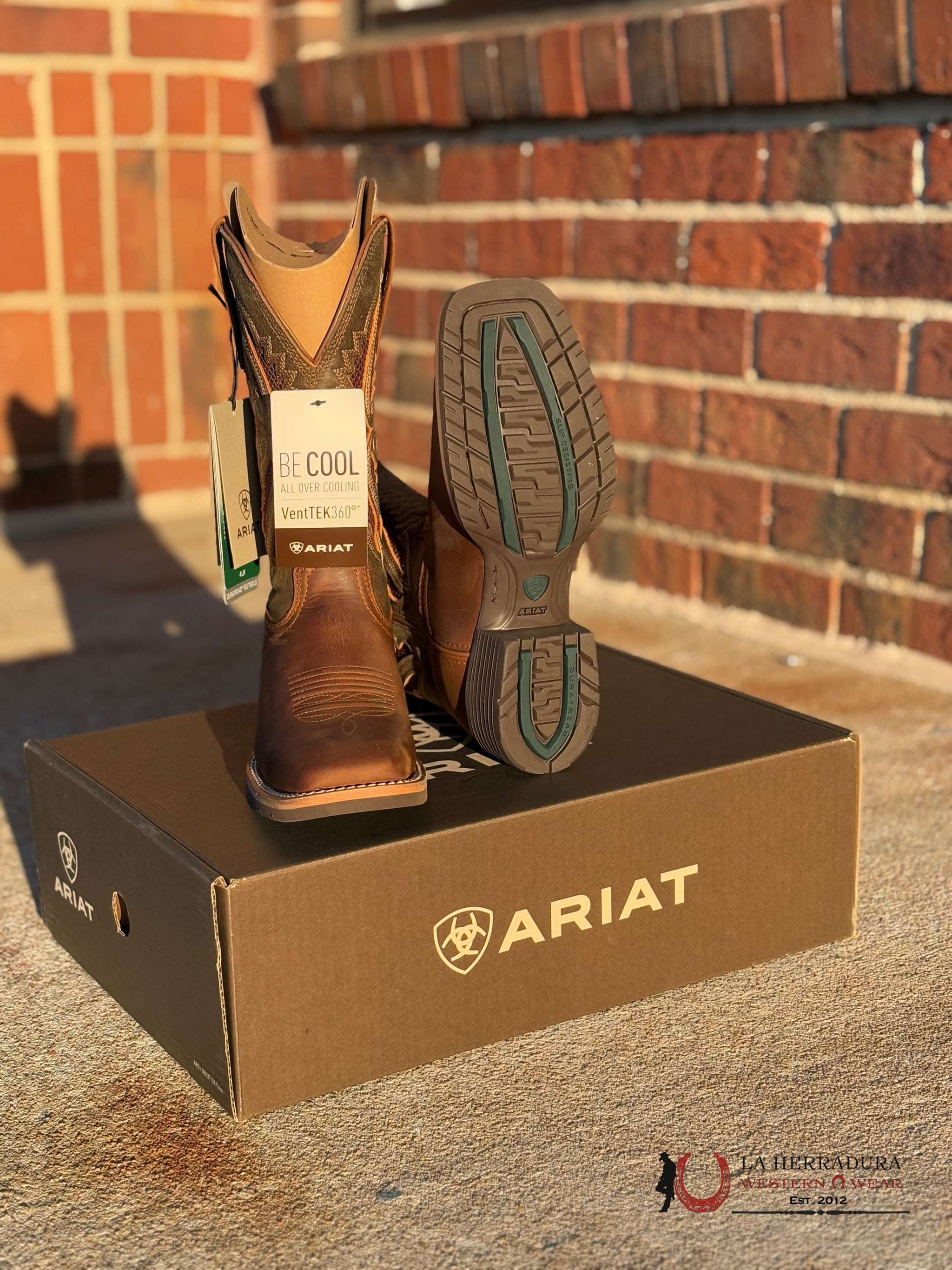WOMENS ARIAT HYBRID RANCHER VENTEK 360 DISTRESSED TAN / TRUFFLE- 10040
