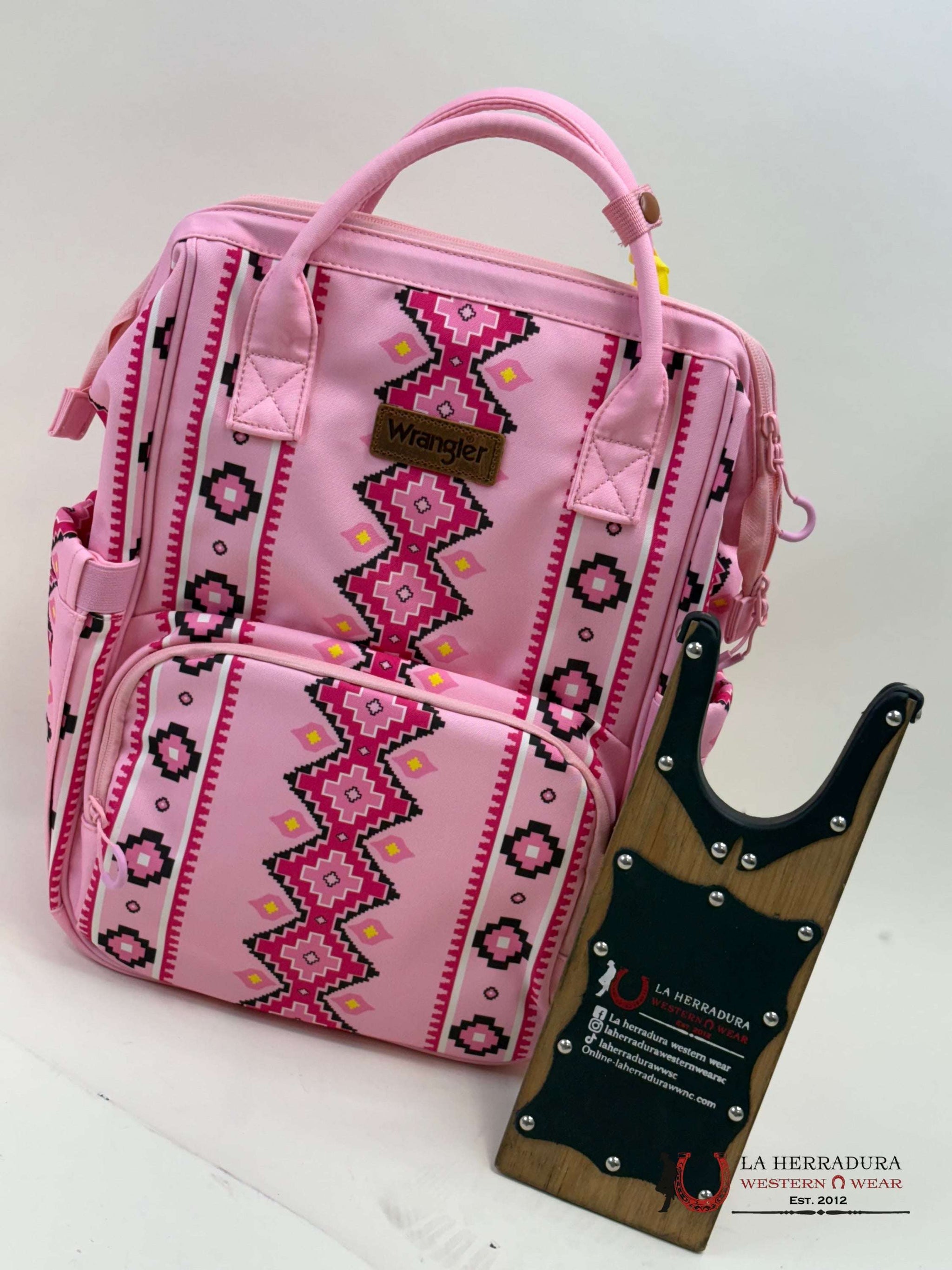 WRANGLER AZTEC LIGHT PINK BOOKBAG